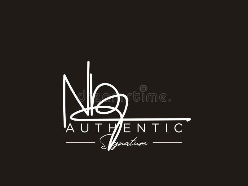 Letter NB Signature Logo Template Vector Stock Vector - Illustration of ...