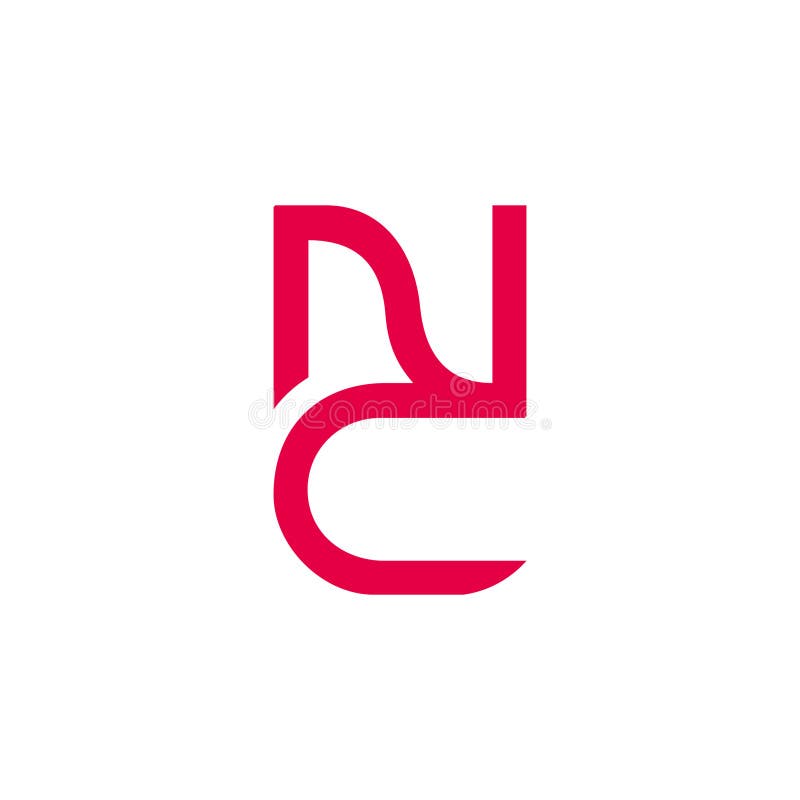 Letter Nc Linked Geometric Lines Red Logo Vector Stock Vector ...
