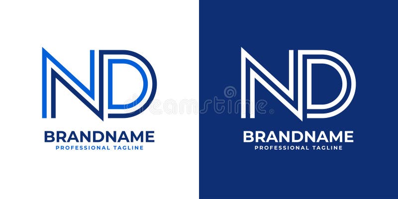 Letter ND Line Monogram Logo, Suitable for Business with ND or DN ...