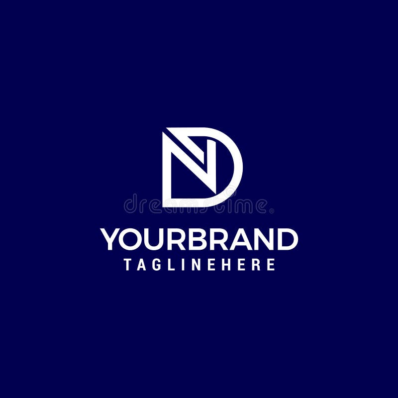 Letter ND Logo Monoline. Letter DN Monoline Logo Design Stock Vector ...
