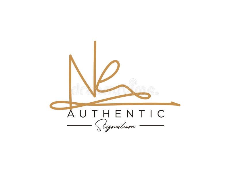 Letter NE Signature Logo Template Vector Stock Vector - Illustration of ...
