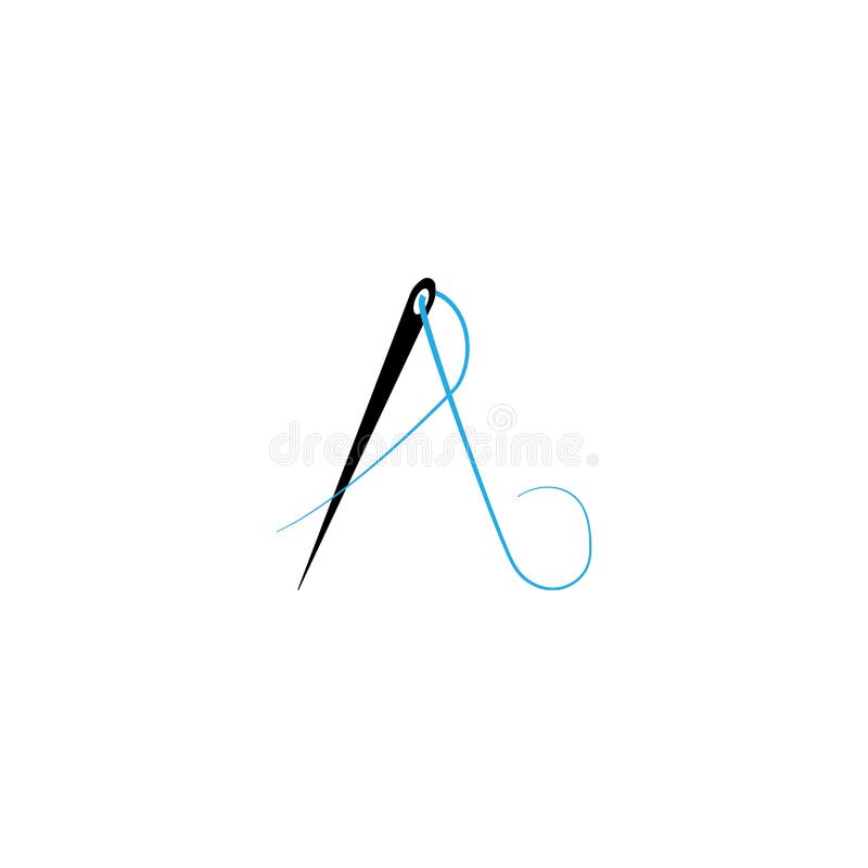Letter a Needle Logo Art Design Line Vector Illustration Stock Vector ...