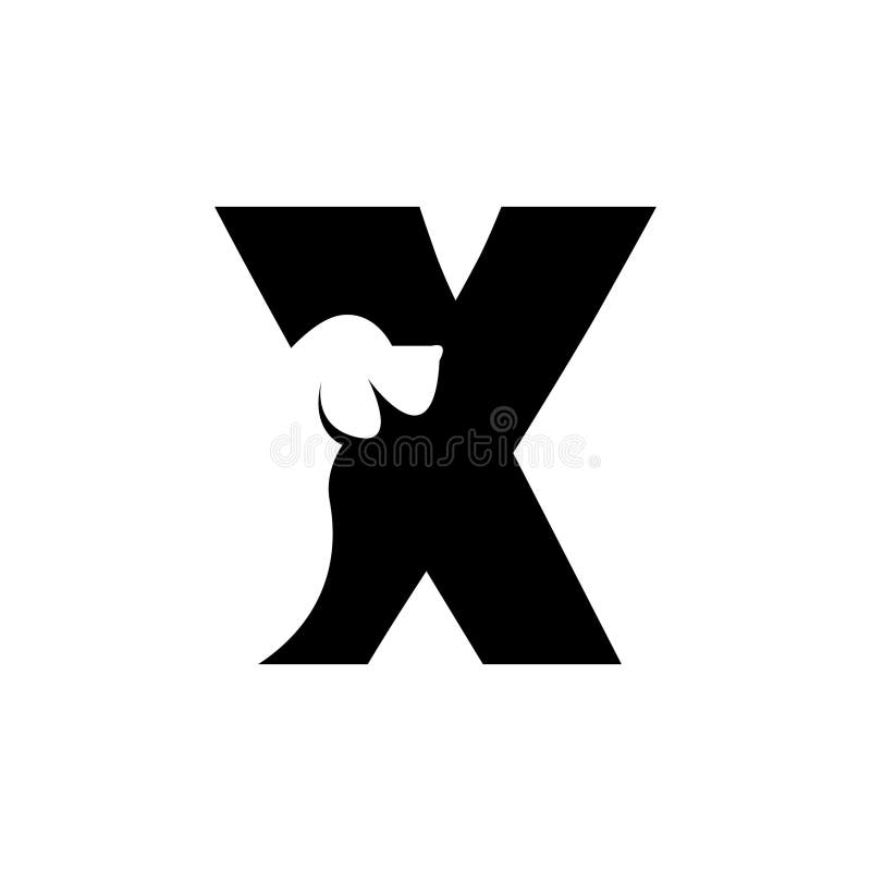 X Letter with a Negative Space Dog Logo Stock Vector - Illustration of ...