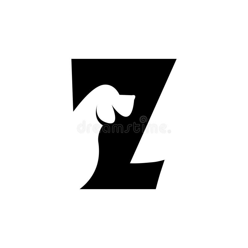 Z Letter with a Negative Space Dog Logo Stock Vector - Illustration of ...