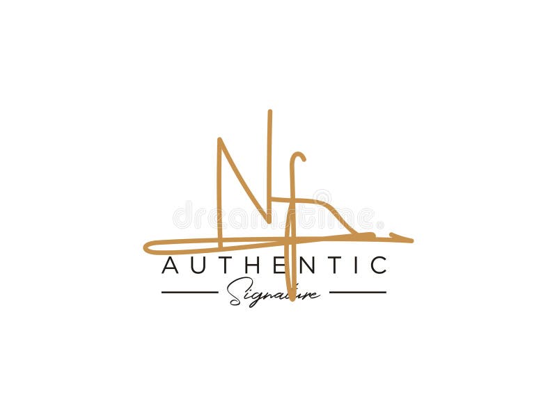 Letter NF Signature Logo Template Vector Stock Vector - Illustration of ...