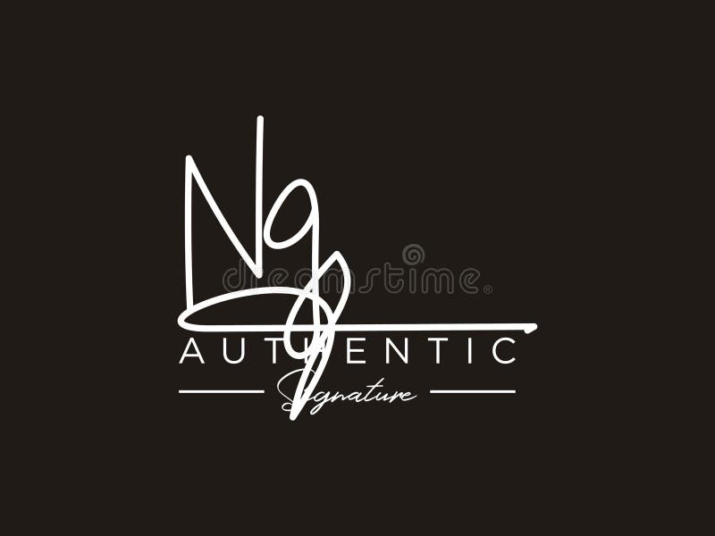 Letter NG Signature Logo Template Vector Stock Vector - Illustration of ...