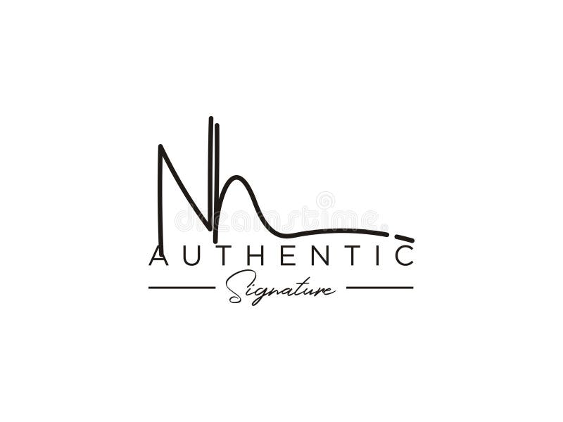 Letter NH Signature Logo Template Vector Stock Vector - Illustration of ...