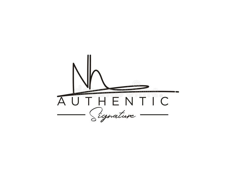 Letter NH Signature Logo Template Vector Stock Vector - Illustration of ...
