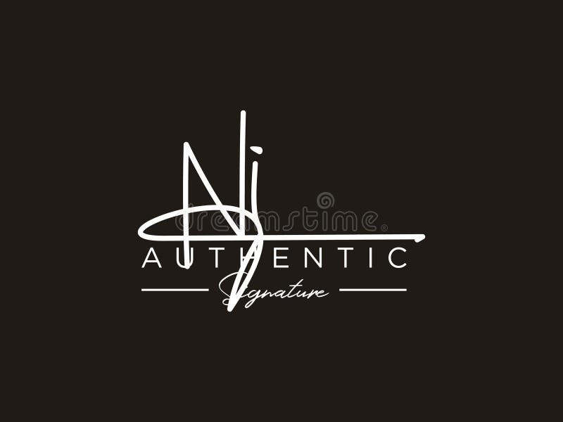 Letter NI Signature Logo Template Vector Stock Vector - Illustration of ...