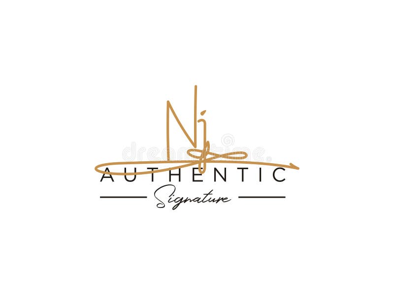 Letter NJ Signature Logo Template Vector Stock Vector - Illustration of ...