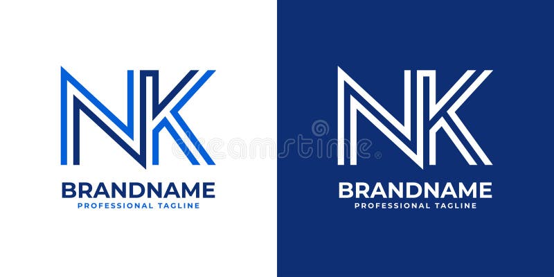 Letter NK Line Monogram Logo, Suitable for Business with NK or KN ...