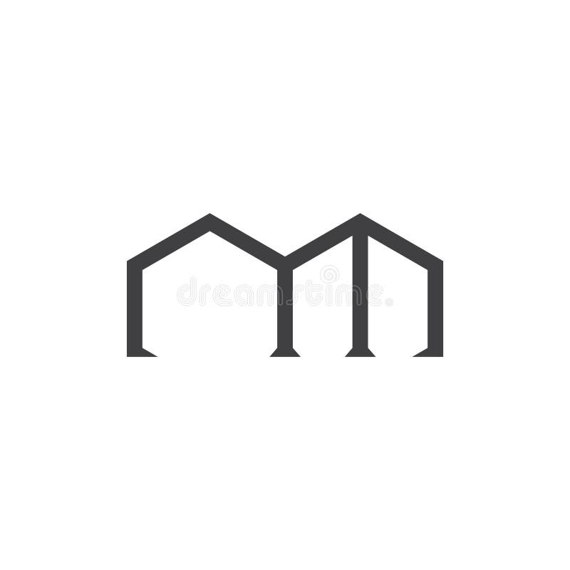Letter Nm Home Factory Building Logo Vector Stock Vector - Illustration ...