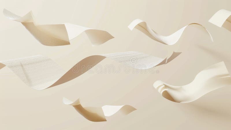 A 4 Letter or Note Mockup Floating in the Air. 3D Illustration of Wind ...