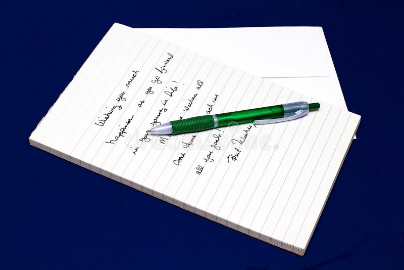 Letter on Notepad stock image. Image of blue, crumbled - 62214863