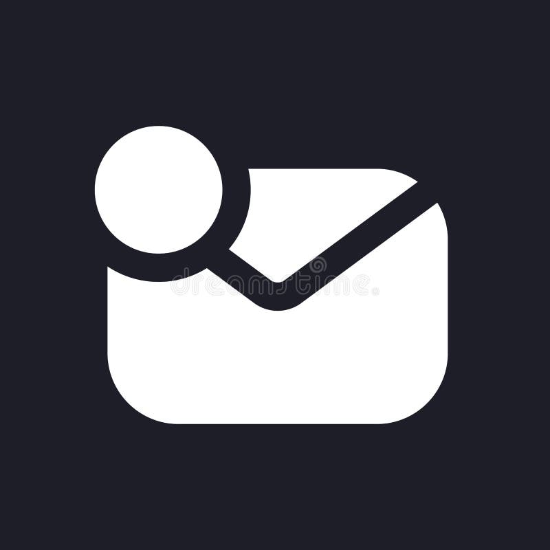 Letter Notification Dark Mode Glyph Ui Icon Stock Vector - Illustration ...