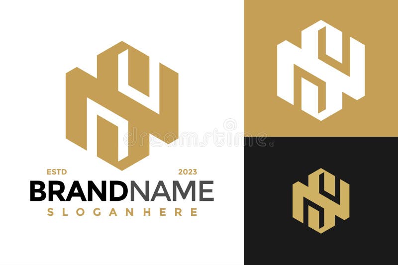 Letter Ns or Sn Hexagon Logo Design Vector Symbol Icon Illustration ...