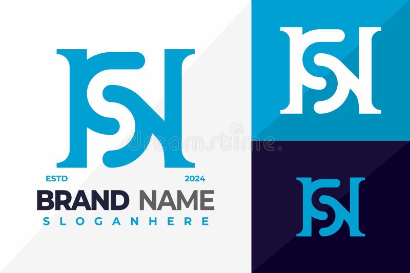 Letter Ns or Sn Monogram Logo Design Vector Symbol Icon Illustration ...