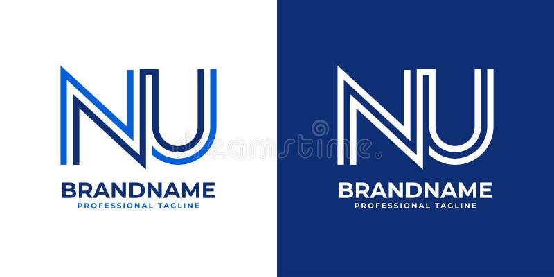 Letter NU Line Monogram Logo, Suitable for Business with NU or UN ...