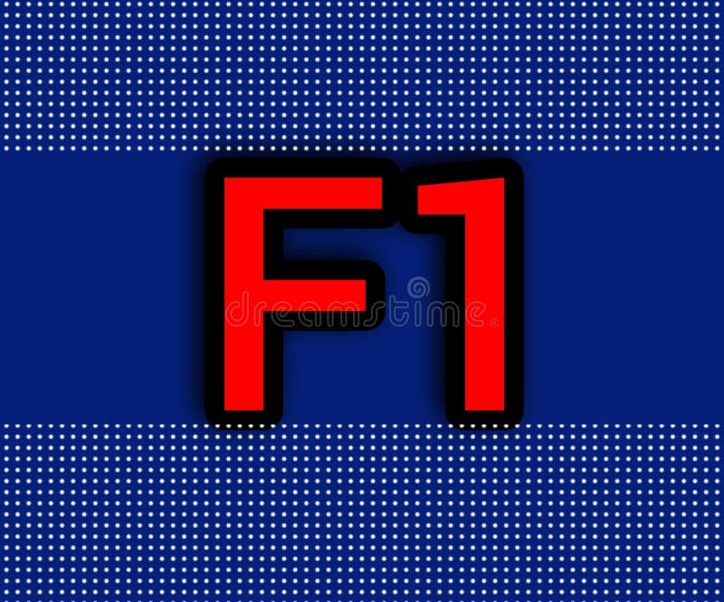 Letter and Number F1 in Red on a Blue Background Stock Illustration ...