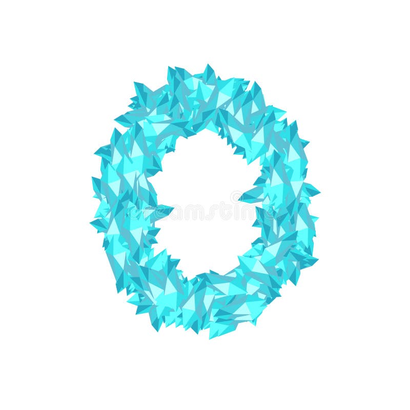 The Letter Number Zero or 0, in the Alphabet Crystal Diamond 3D Virtual ...