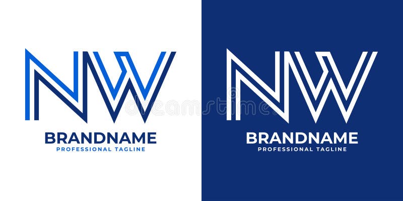 Letter NW Line Monogram Logo, Suitable for Business with NW or WN ...