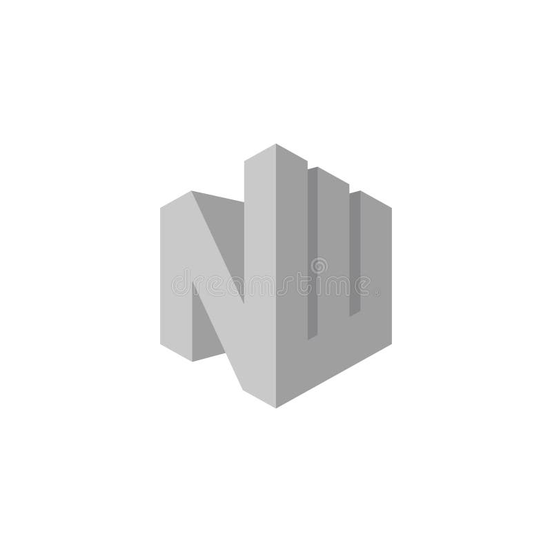 Letter Nw Simple Geometric 3d Gradient Shadow Design Logo Vector Stock ...