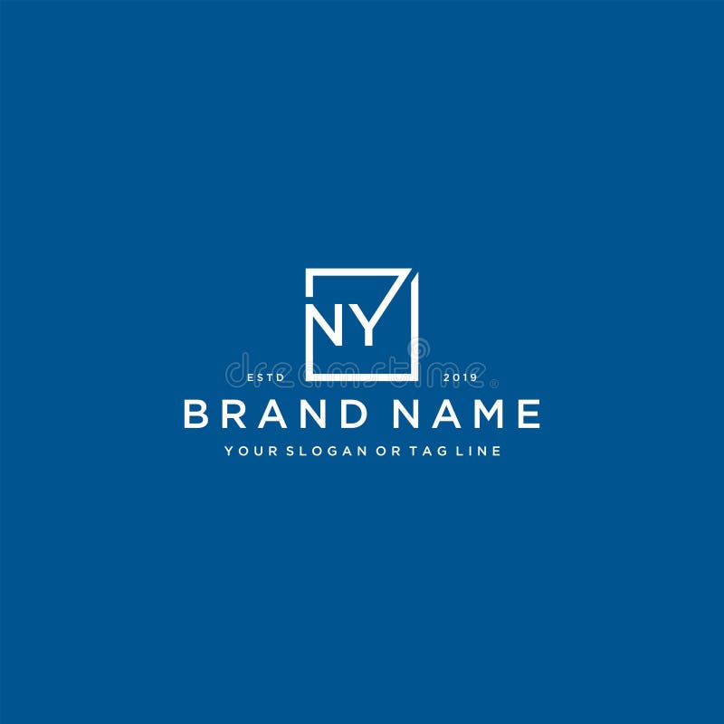 Letter NY with a Square Design Vector Stock Vector - Illustration of ...