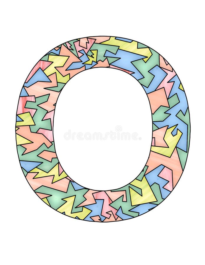 Letter O for Ad Design or Text with Stained Glass Style Stock ...