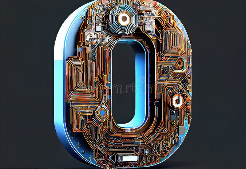 Letter O. Alphabet in Circuit Board Style. Digital Hi-tech Lette Stock ...