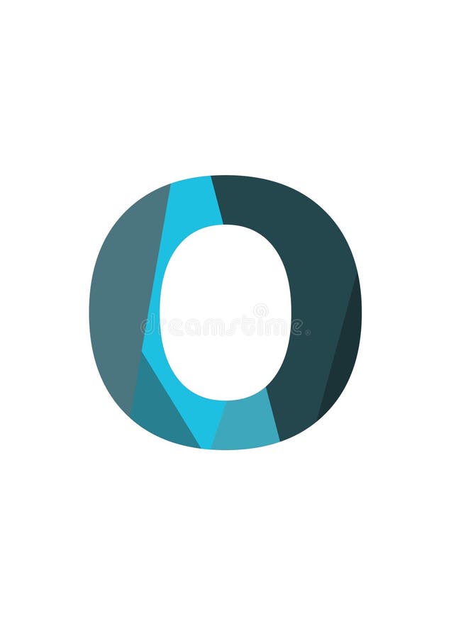 Letter O of the Alphabet Made with Dark and Light Blue Plane Figure ...