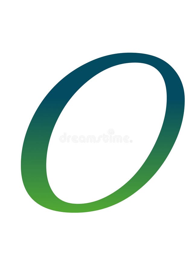 Letter O of the Alphabet Made with Green and Blue Gradient Stock ...