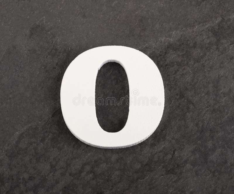 Letter O from Blank Alphabet on Gray Background - Top View Stock ...