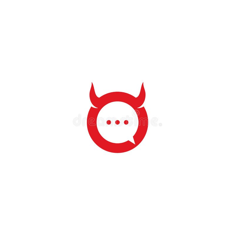 Devil Chat Logo Vector Icon Illustration Stock Vector - Illustration of ...