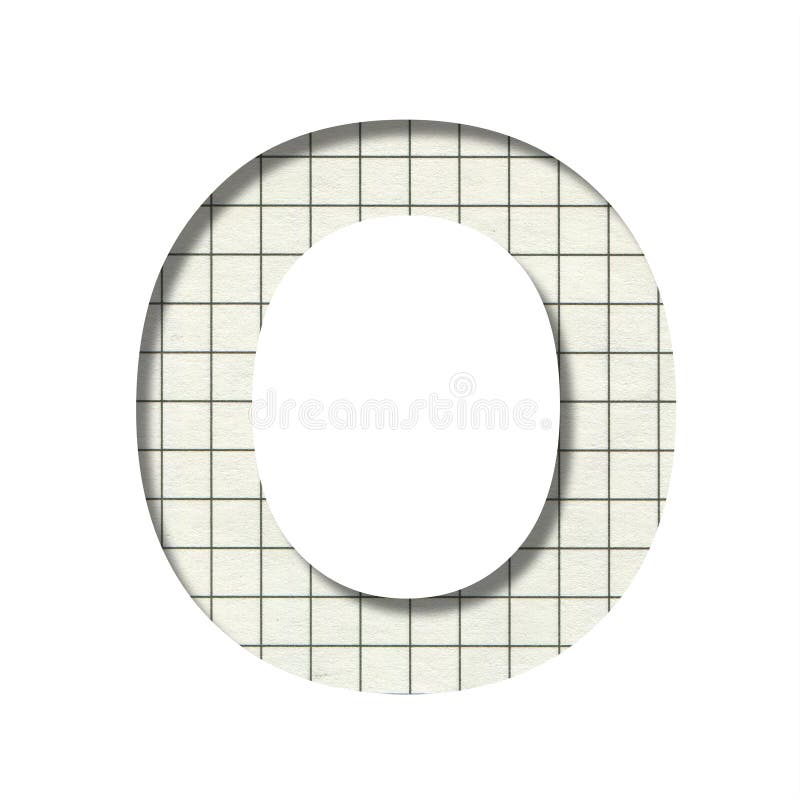 Letter O Cut Out of White Paper on the Background of a School Notebook ...