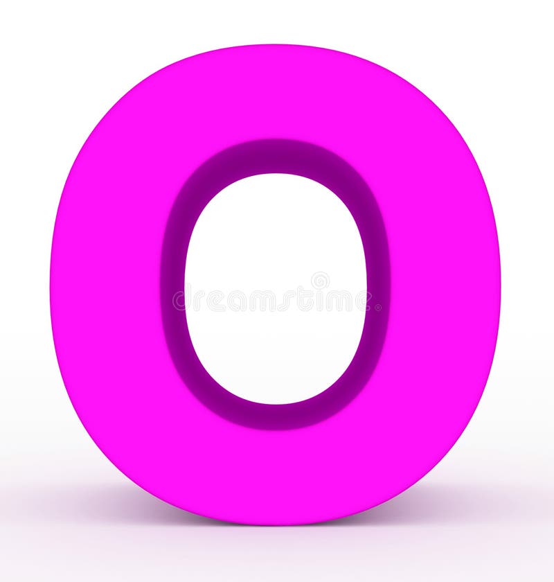 Letter O 3d Purple Isolated on White Stock Illustration - Illustration ...