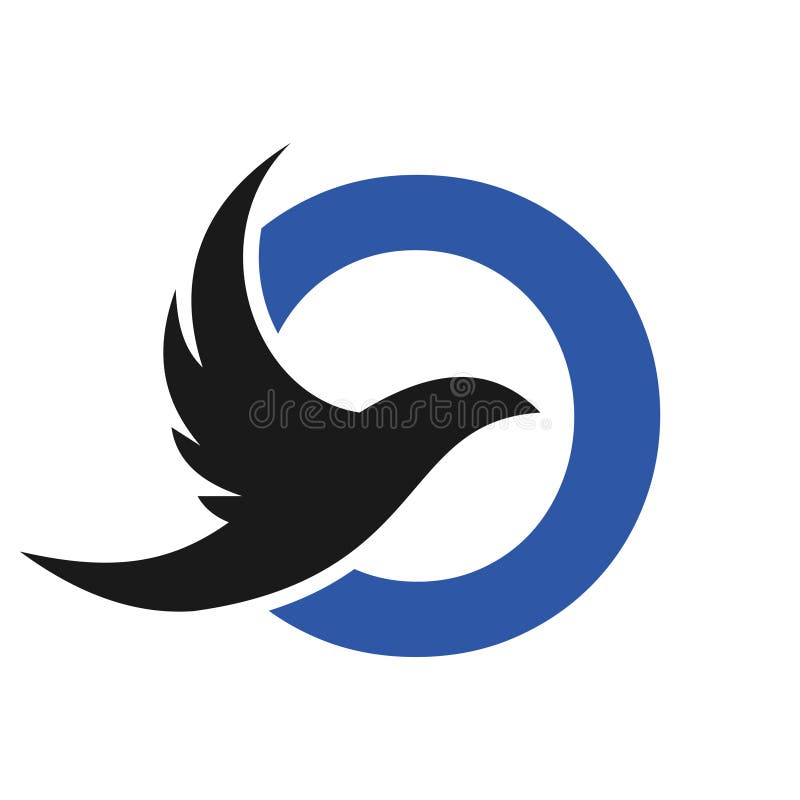 Letter O Flying Bird Logo Template Vector Sign. Dove Bird Logo on ...