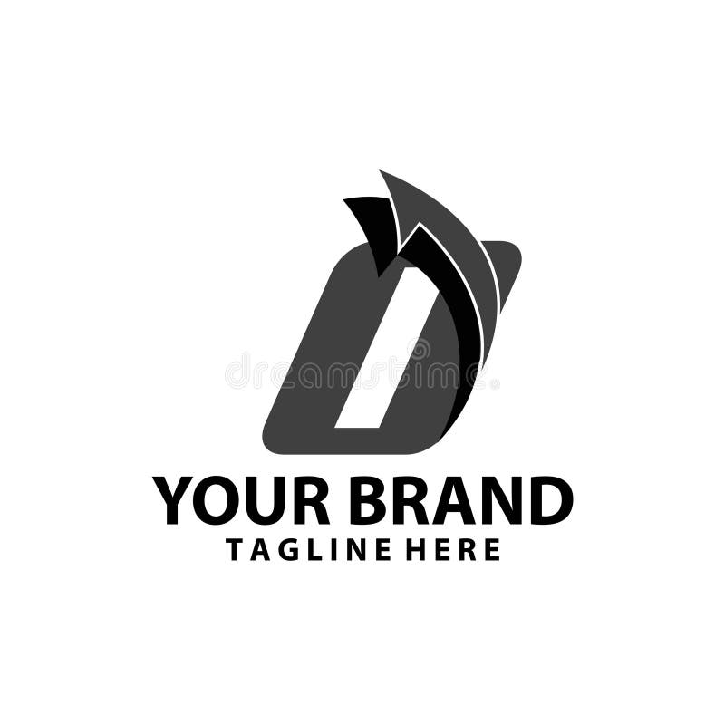 Letter O Font Monogram Arrow Shadow Logo Design Vector Stock Vector ...