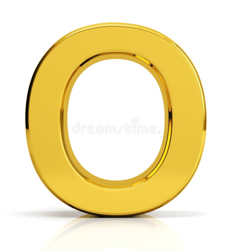 Letter O. Front View. 3d Render Stock Illustration - Illustration of ...
