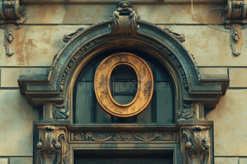 The Letter O is Hanging from a Window Frame Stock Illustration ...