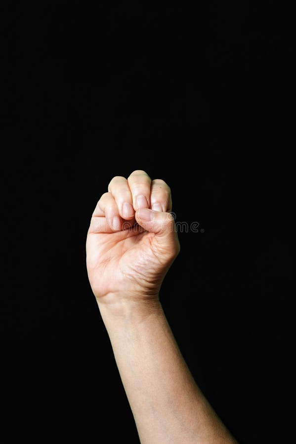 Letter O International Sign Language Dark Background International Sign ...