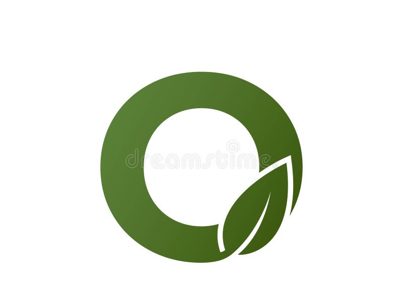 Letter O with Leaf Logo. Initial Logotype Design. Eco and Environment ...