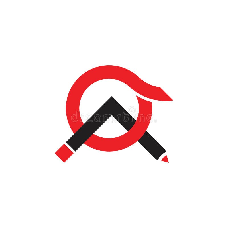 Letter O Linked Pencil Education Symbol Logo Vector Stock Vector ...