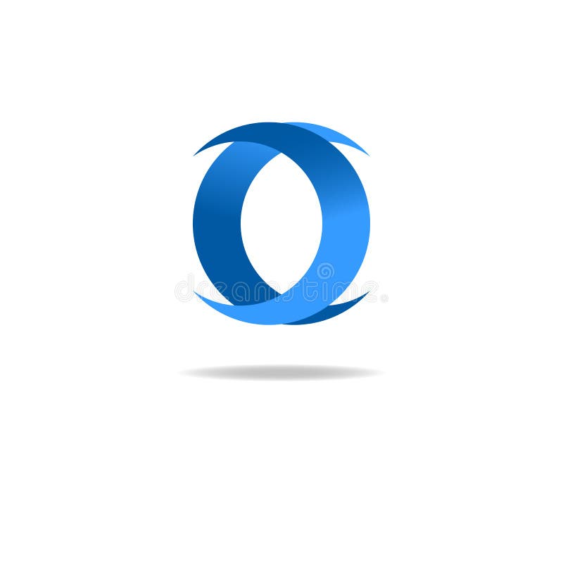 Letter O Logo, Blue Graphic Design, Geometric Shape Stock Vector ...