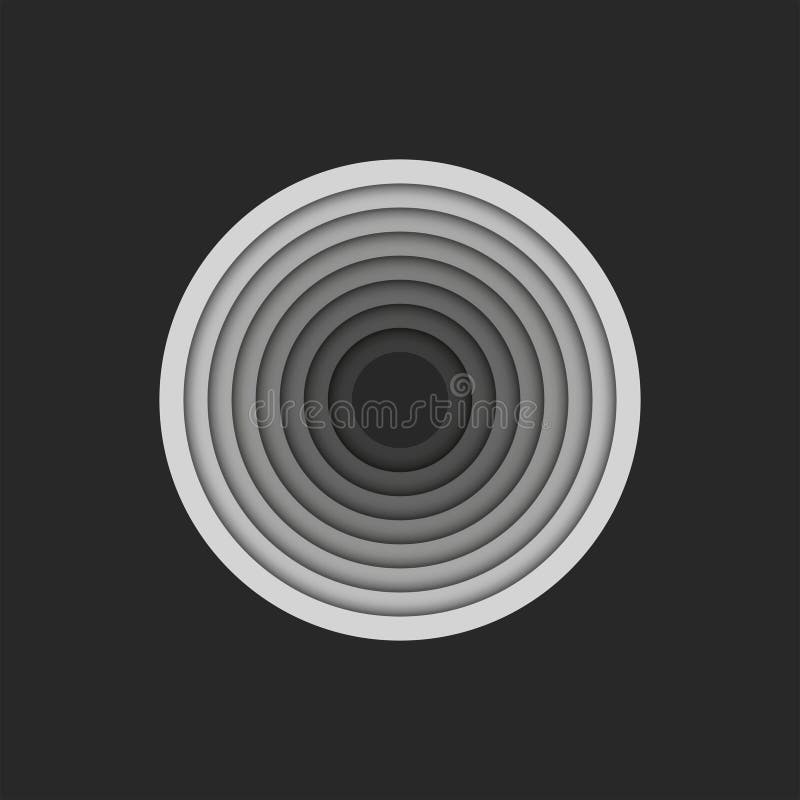 Letter O Logo or Circles Shape, Gray Parallel Stripes Multilevel ...