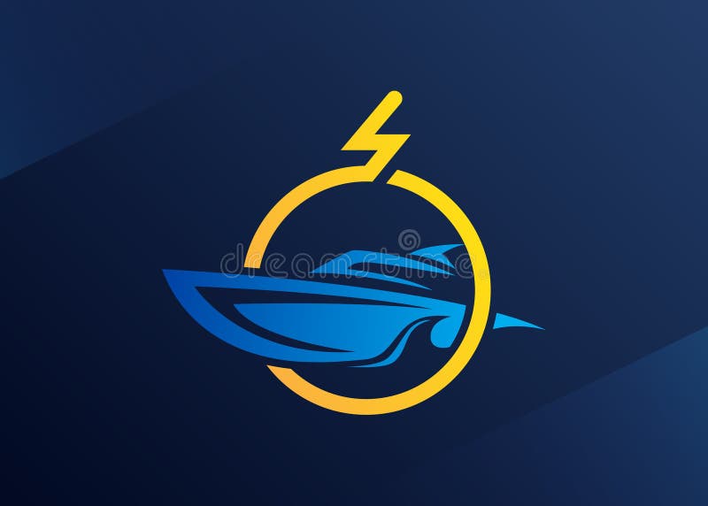Letter O Logo Design of Fast Electric Boat Stock Vector - Illustration ...