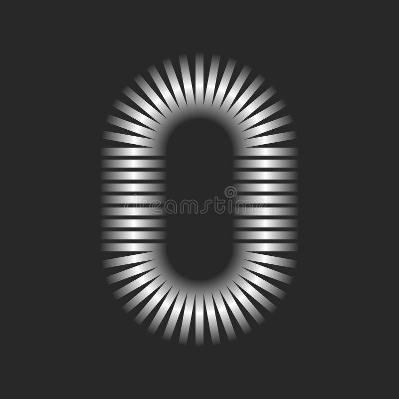 Letter O Logo Design Oval Geometric Shape Silver Thin Parallel Lines ...