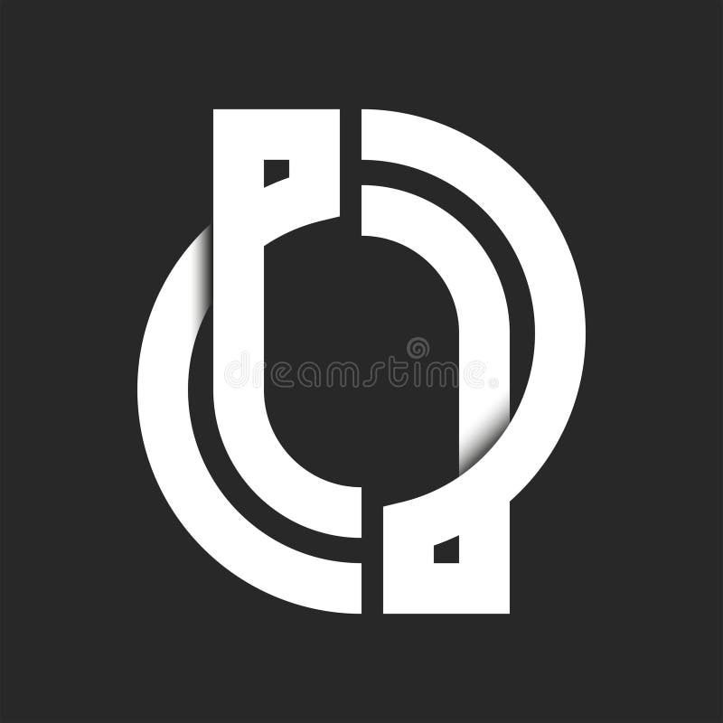 Letter O Logo Monogram, Oval Shape Intersection White Lines Identity ...