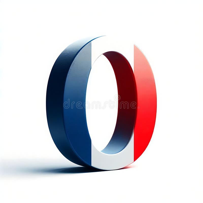 The Letter O is in the Middle of a Circle with a Red and Blue Border ...