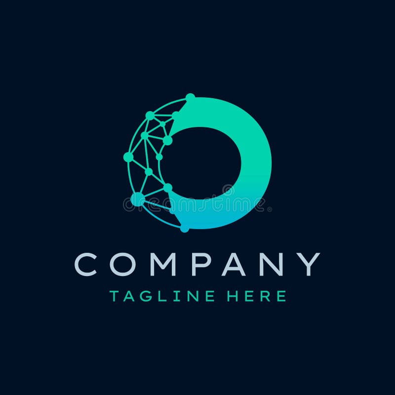 Letter O Molecule Logo, Bio Tech Connect Dots Science Technology Logo ...