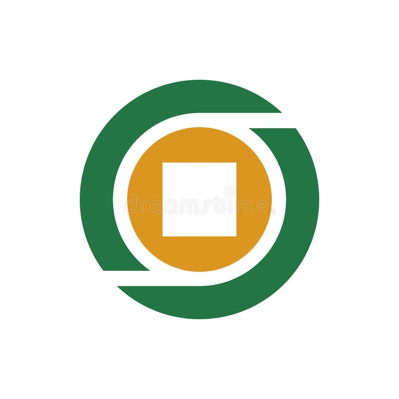 Letter O Money Coin Logo Icon Design Template, Square Shape Inside a ...